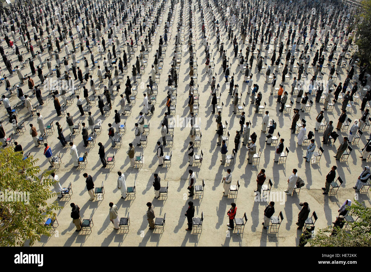 Over 1,800 prospective cadets stand for the Afghan National Anthem ...