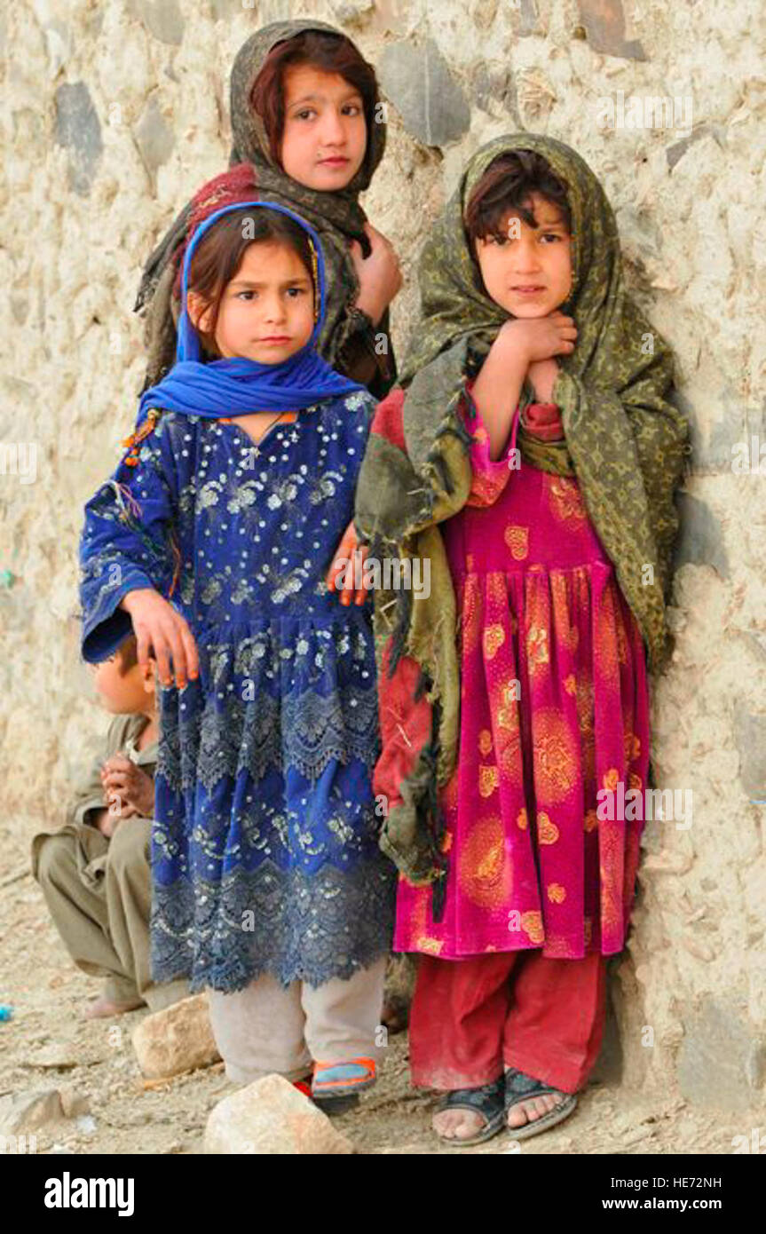 KHOST PROVINCE, Afghanistan - Afghan children gather to look at ...