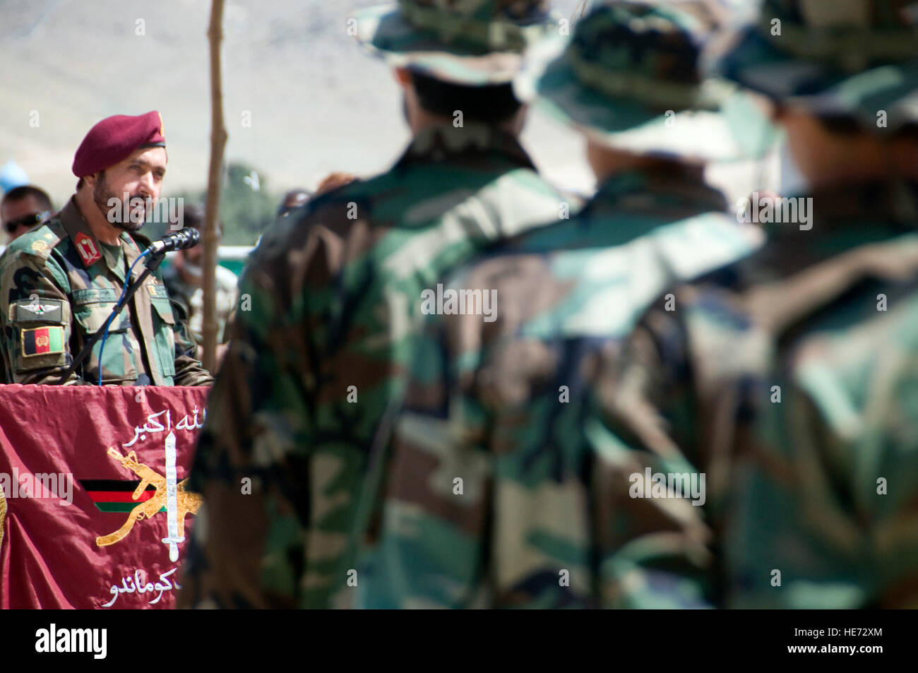 100513-F-1020B-002 Kabul - An ANA commando instructor speaks to an ...