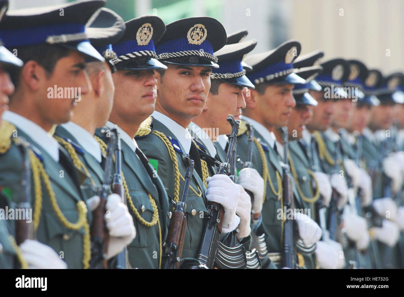 Kabul,Afghanistan-- Afghan National Police (ANP) stand in formation ...
