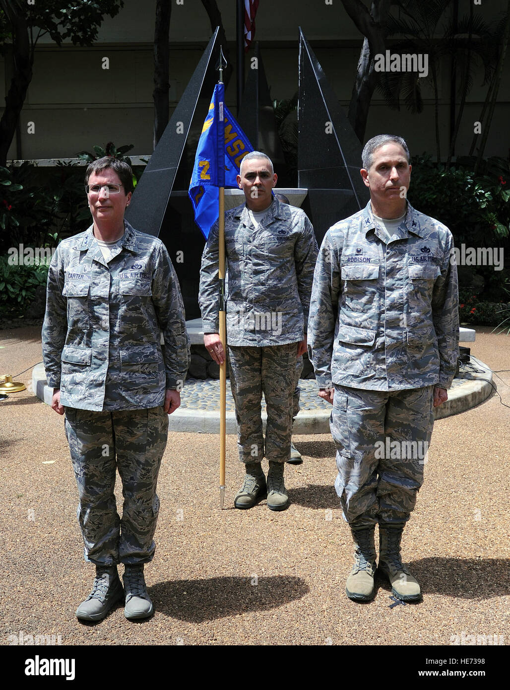 (Left to right) U.S. Air Force Maj. Gen. Theresa Carter, Air Force ...