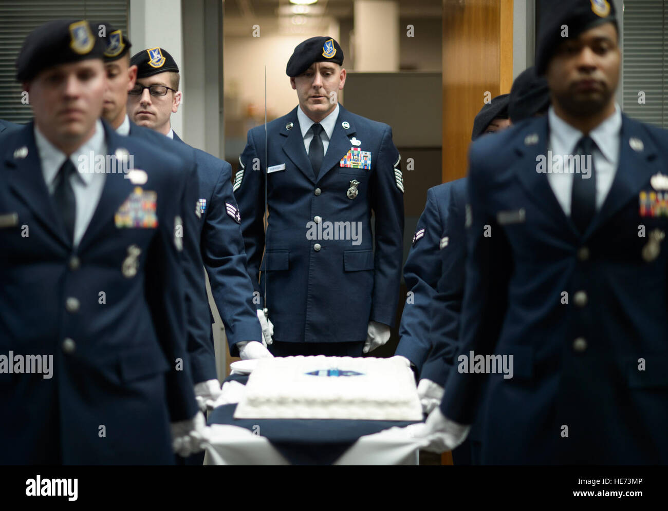 Airmen prepare to present the cake during the Air Force birthday ...