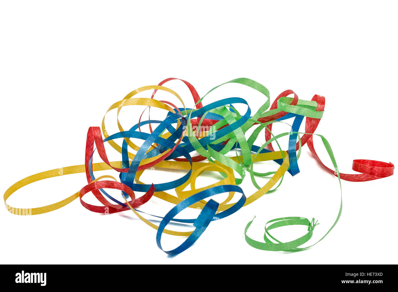 Multicolored streamer, isolated on white background Stock Photo - Alamy