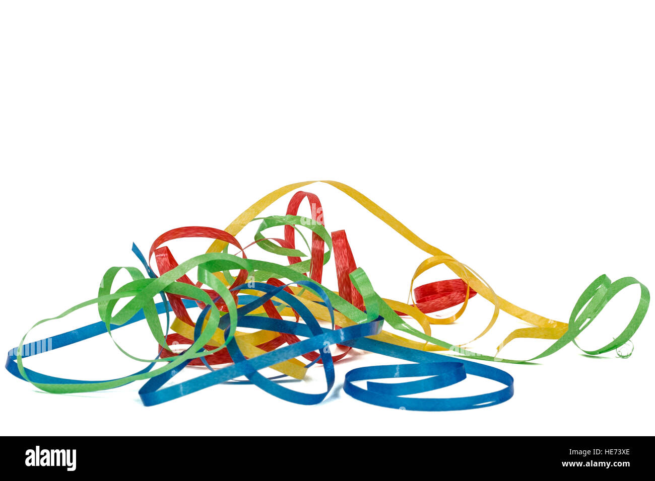 Multicolored streamer, isolated on white background Stock Photo - Alamy