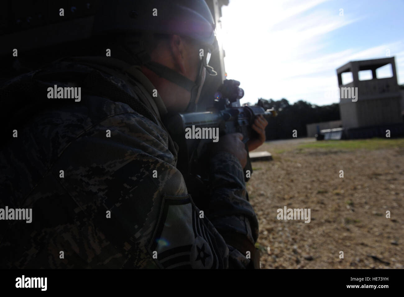 Combat Airmen Skills Training students, conduct a chalk walk during ...