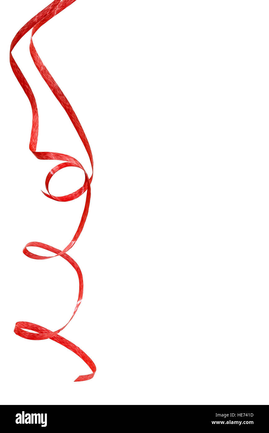 Red streamer, isolated on white background Stock Photo - Alamy