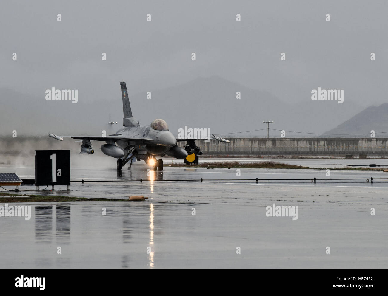 An F-16 Fighting Falcon of the 421st Expeditionary Fighter Squadron ...