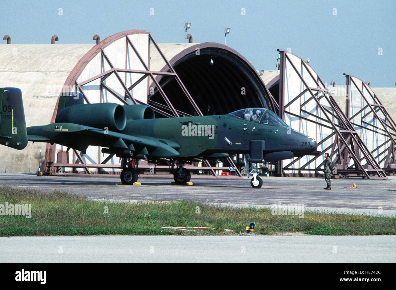 A crew chief and pilot conduct a preflight inspection of their 19th ...
