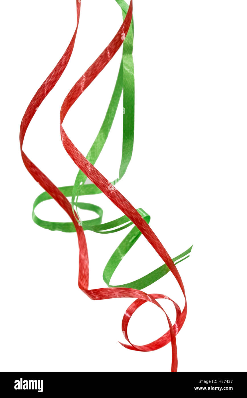 Multicolored streamer, isolated on white background Stock Photo - Alamy