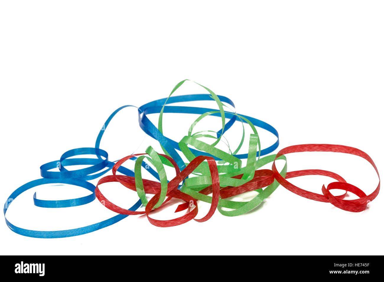 Multicolored streamer, isolated on white background Stock Photo - Alamy