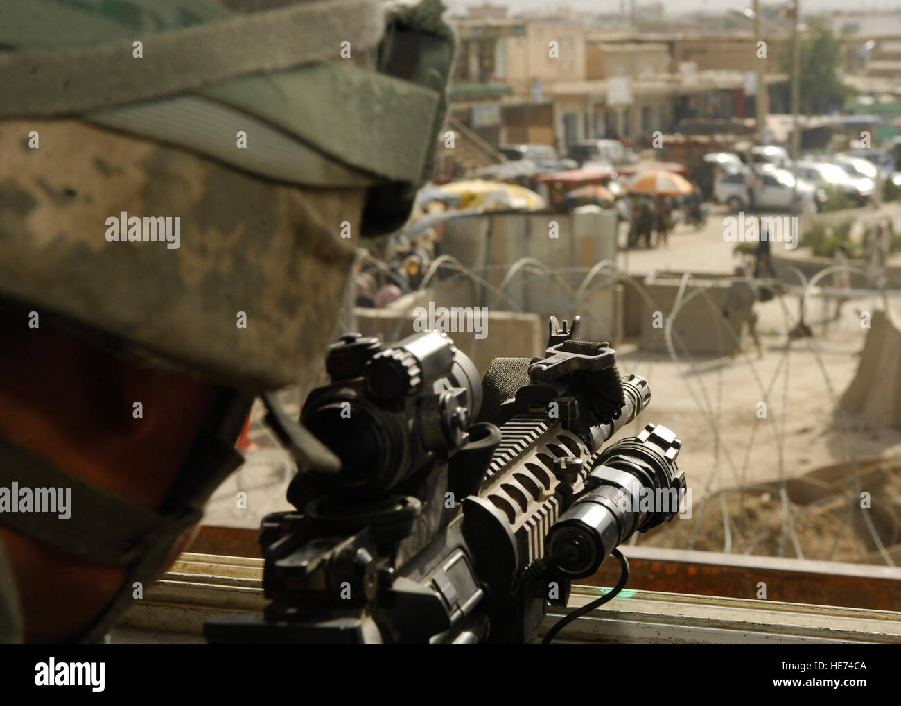 From his overwatch tower, Staff Sgt. Steven Lugo-Velez can see much of ...