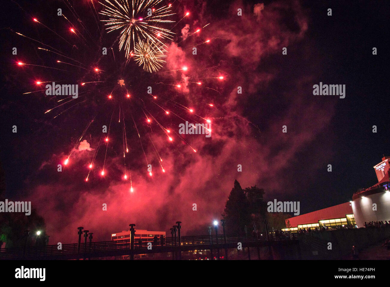 Fireworks burst over head during Fourth of July celebrations at ...