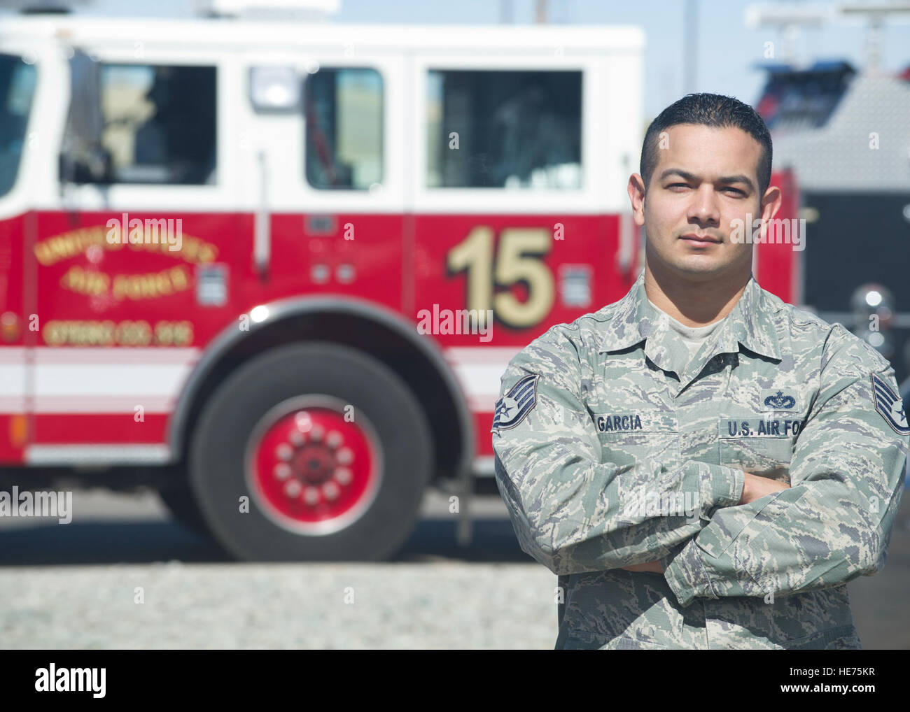 Staff Sgt. Lionel Garcia, a 49th Civil Engineer Squadron firefighter ...