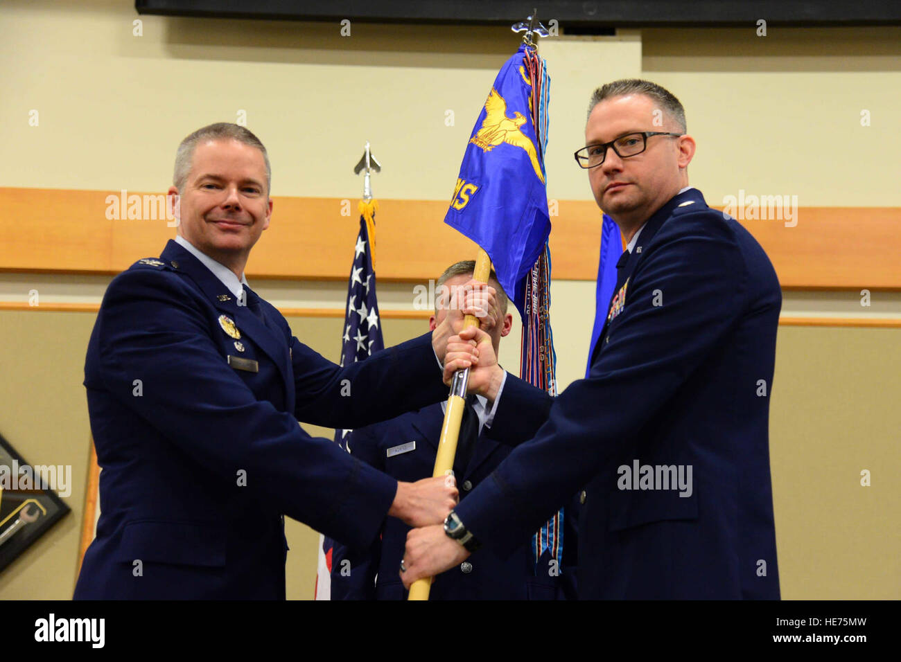 Lt. Col. Daniel Hays, right, accepts command of the 12th Missile ...