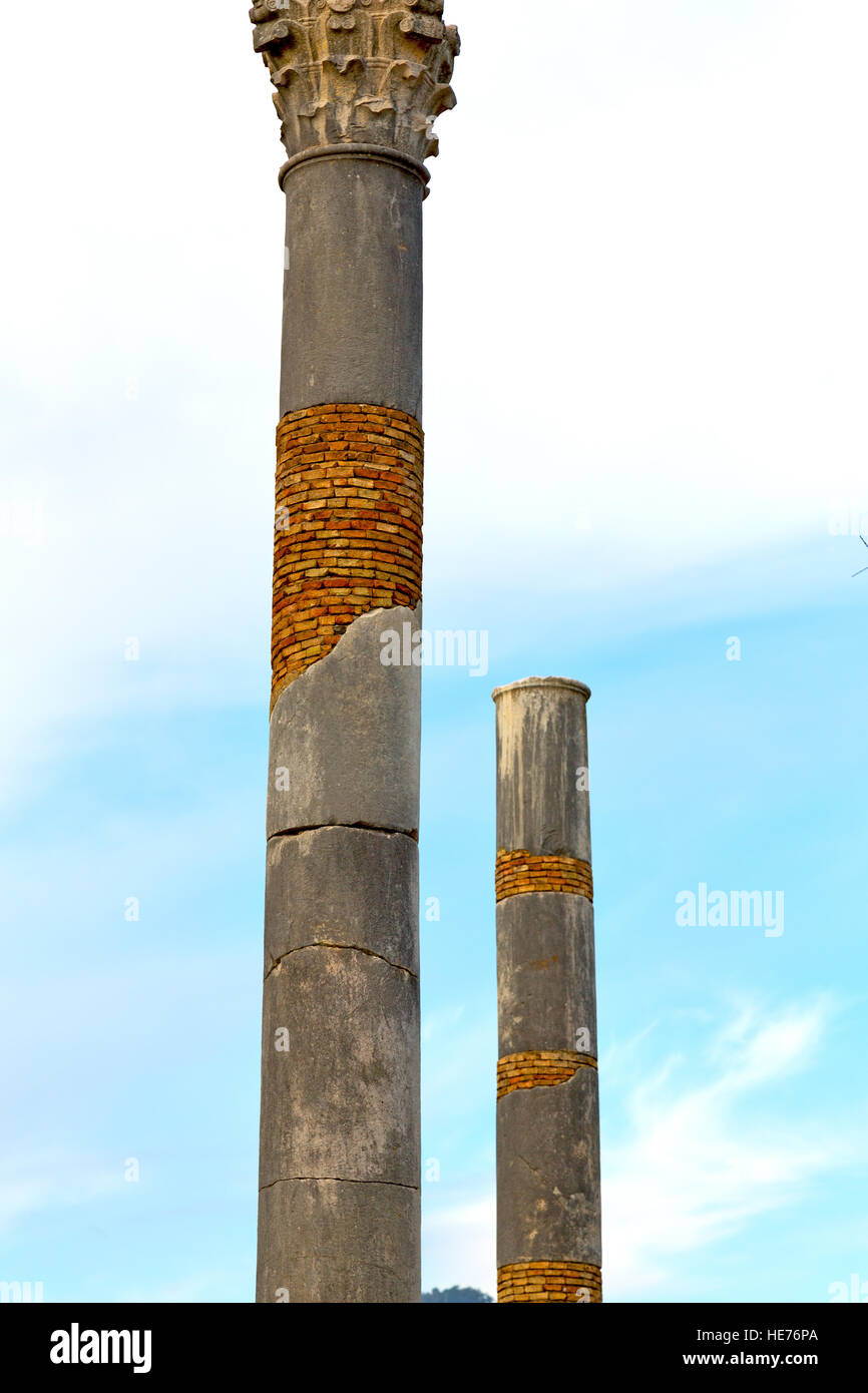 old column in the africa sky history and nature Stock Photo - Alamy