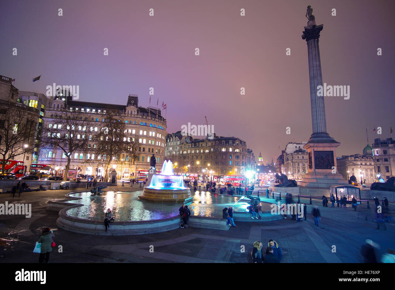 Trafalgar square wide angle hi-res stock photography and images - Alamy