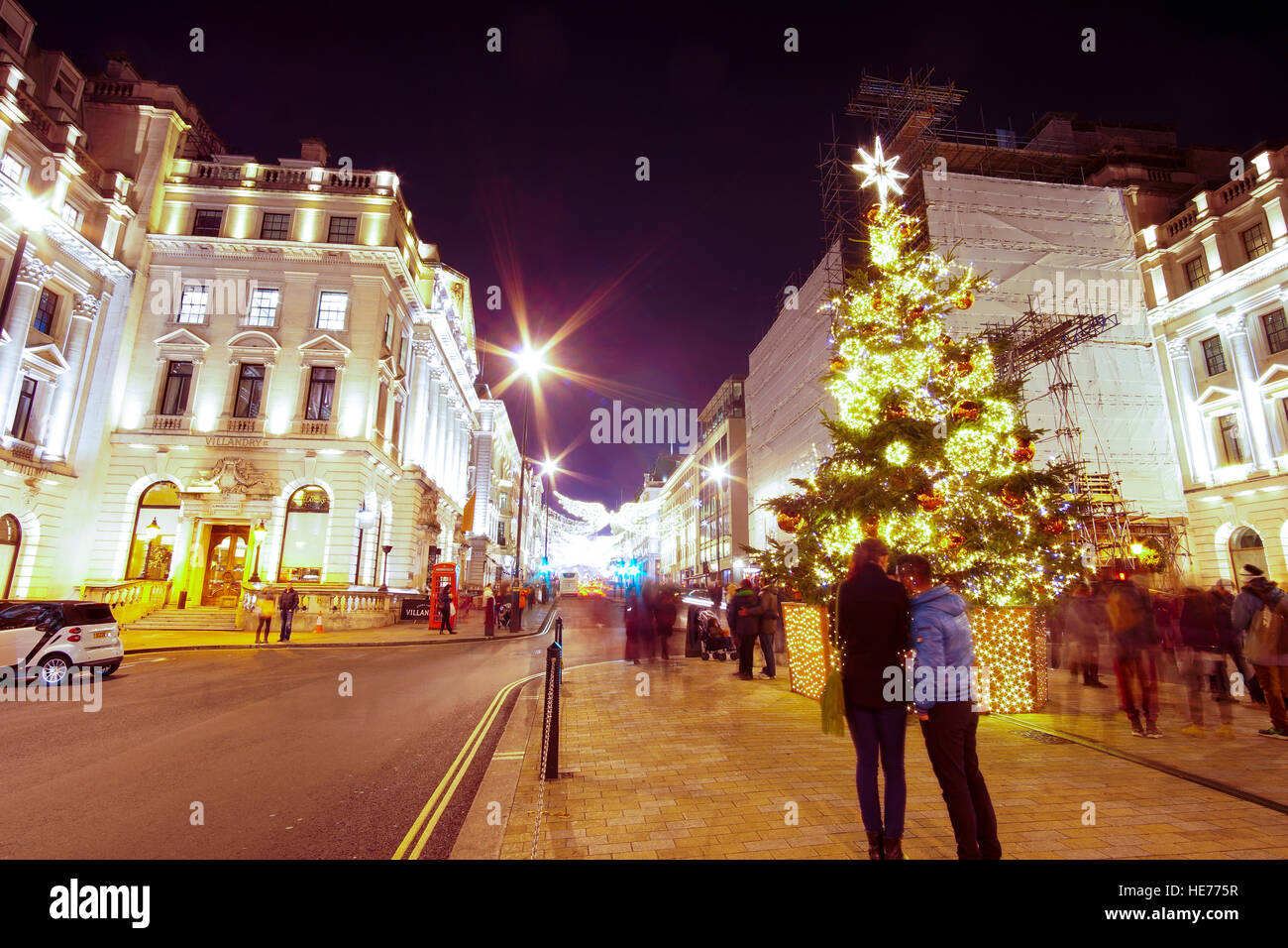 Wonderful Christmas Tree in London at Waterloo Place Stock Photo - Alamy