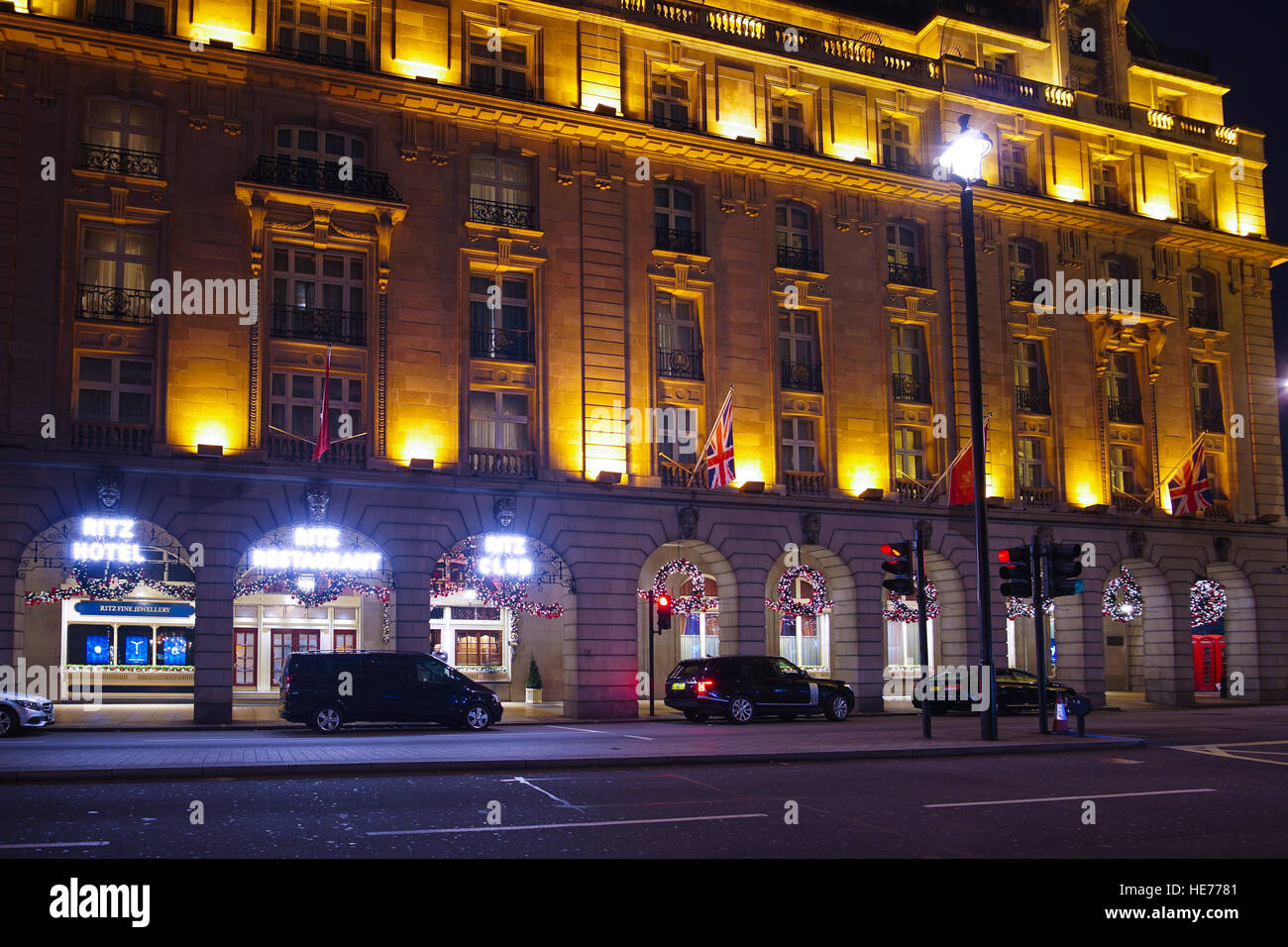 The Ritz Hotel London at Christmas Time Stock Photo - Alamy