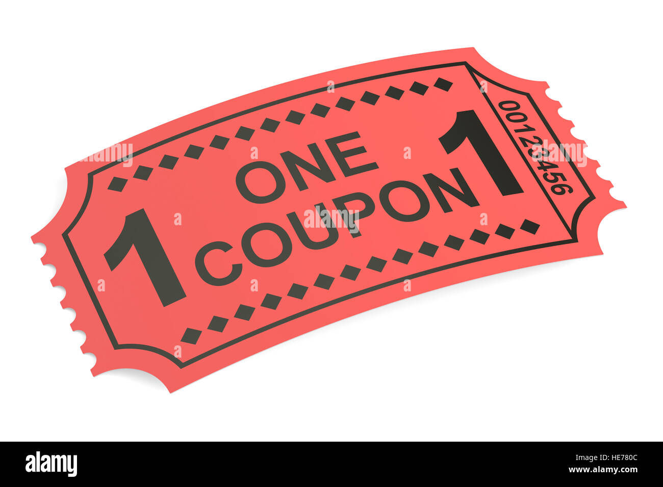 Ticket admit one isolated on white background Stock Photo - Alamy