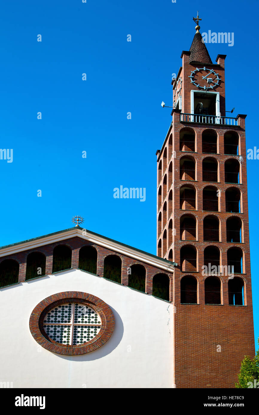 castellanza old abstract in italy the wall and church tower bell sunny ...