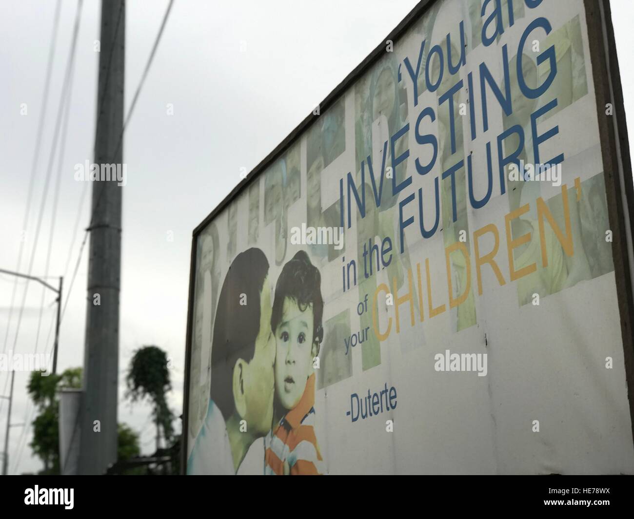 Davao City, Philippines. 16th Dec, 2016. Pres. Duterte's billboard in ...