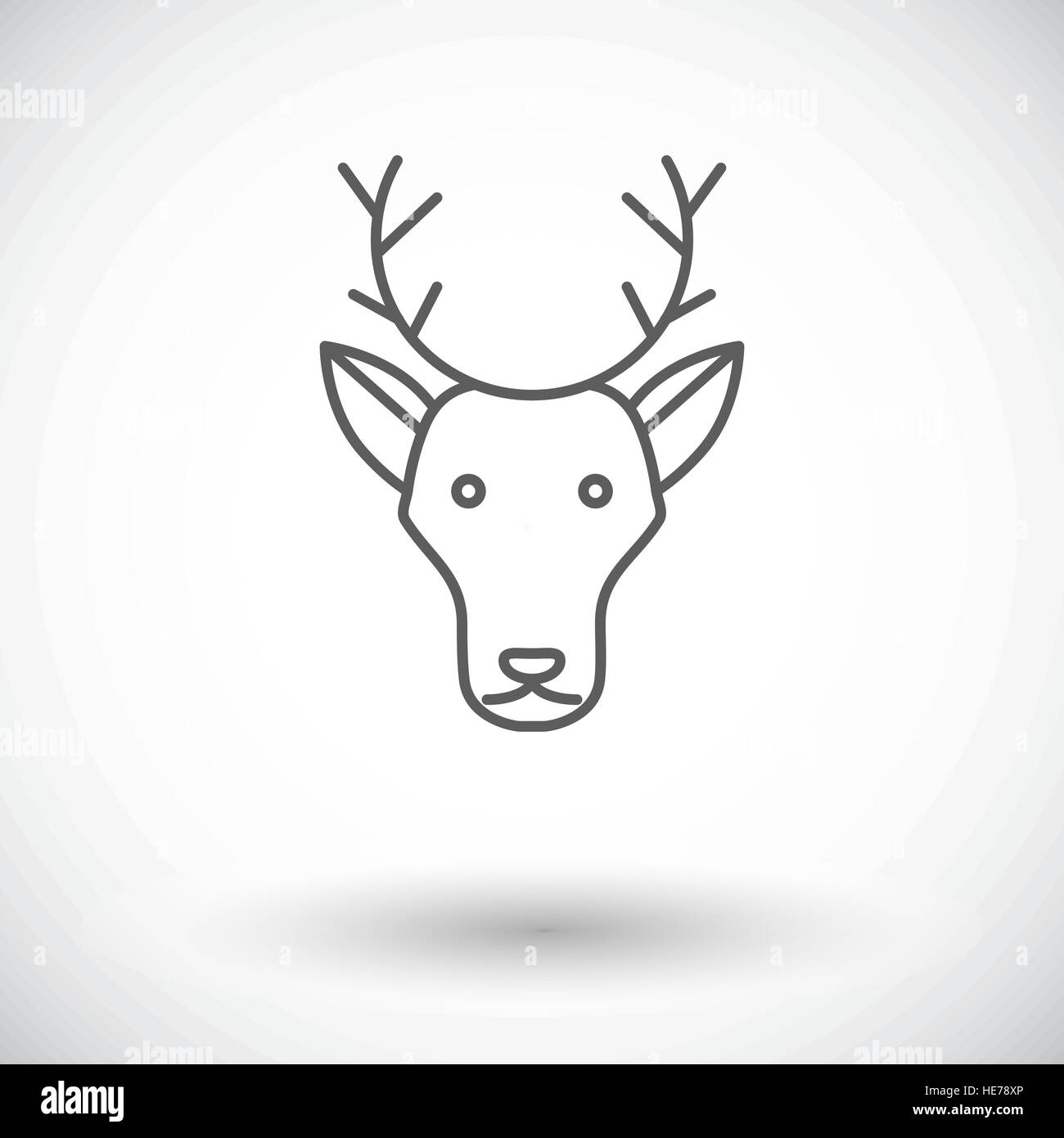 Deer. Single flat icon on white background. Vector illustration Stock ...
