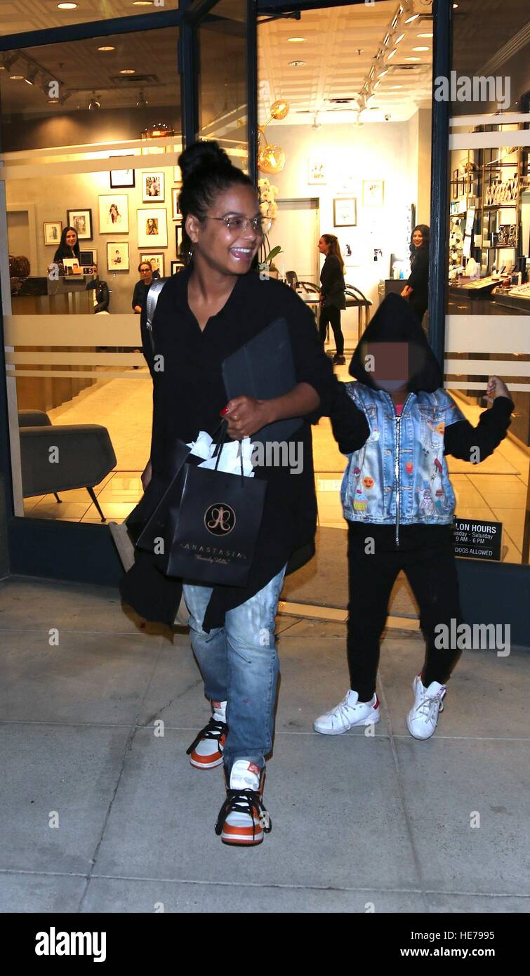 Christina Milian leaving Anastasia in Beverly Hills with her daughter ...