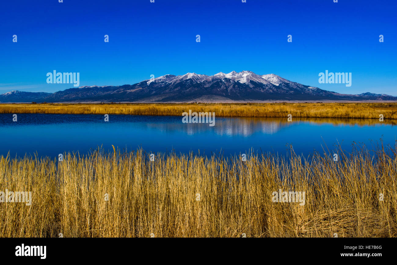 Beautiful Mountain View with Lake and Reflection Stock Photo - Alamy