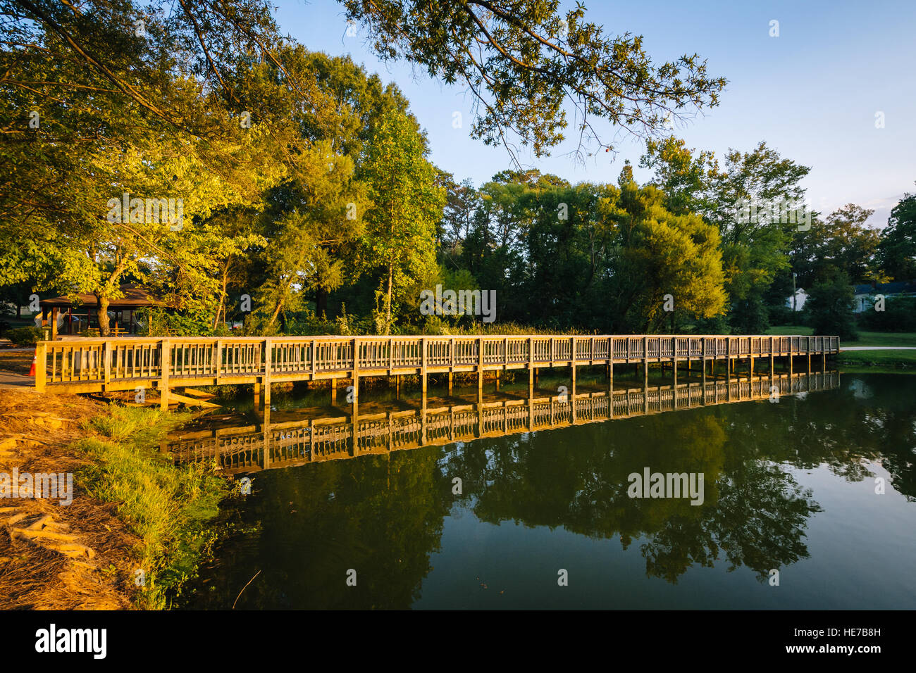 Boardwalk at Roosevelt Wilson Park, in Davidson, North Carolina Stock ...