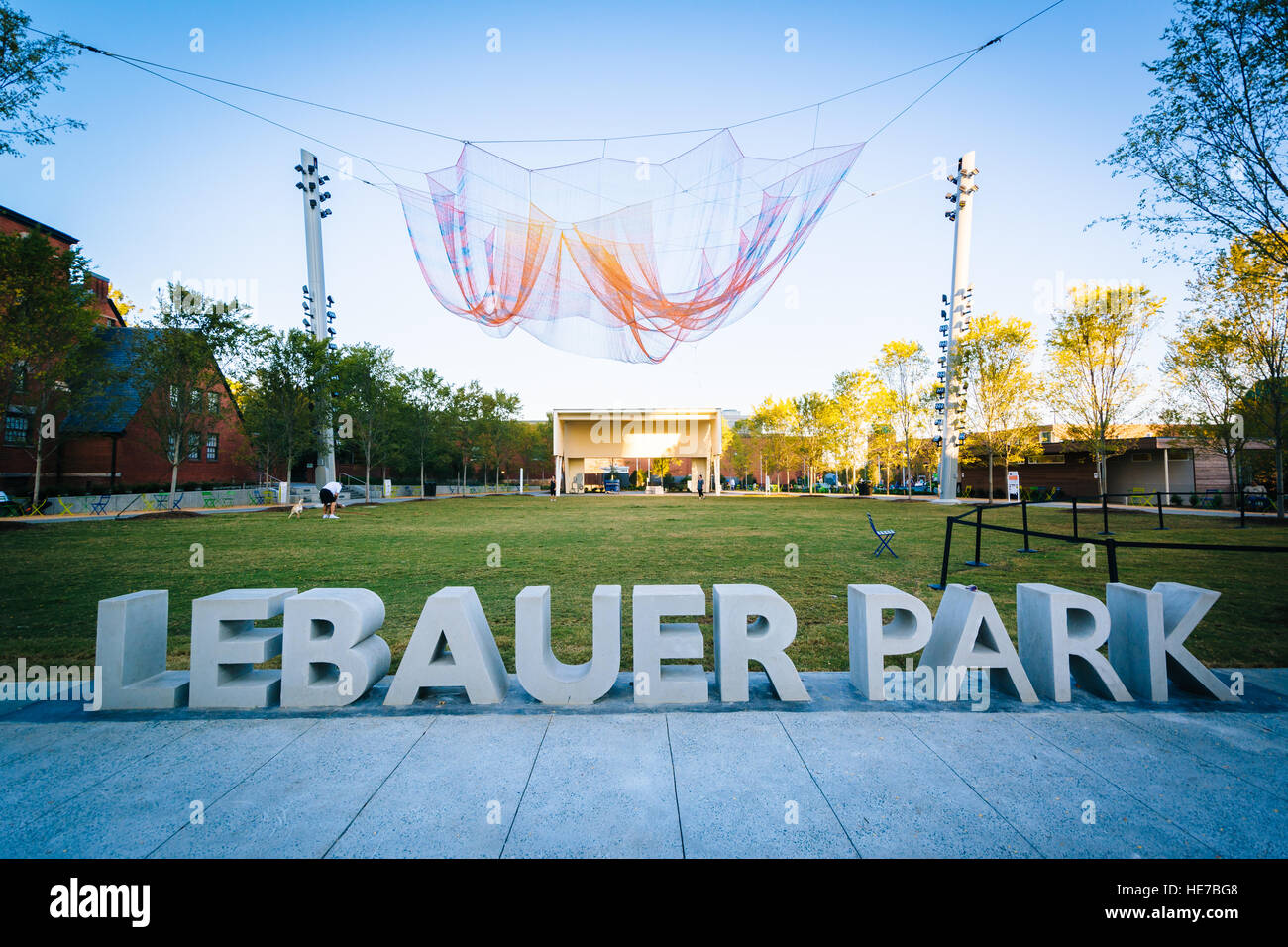 Lebauer Park, in downtown Greensboro, North Carolina Stock Photo - Alamy