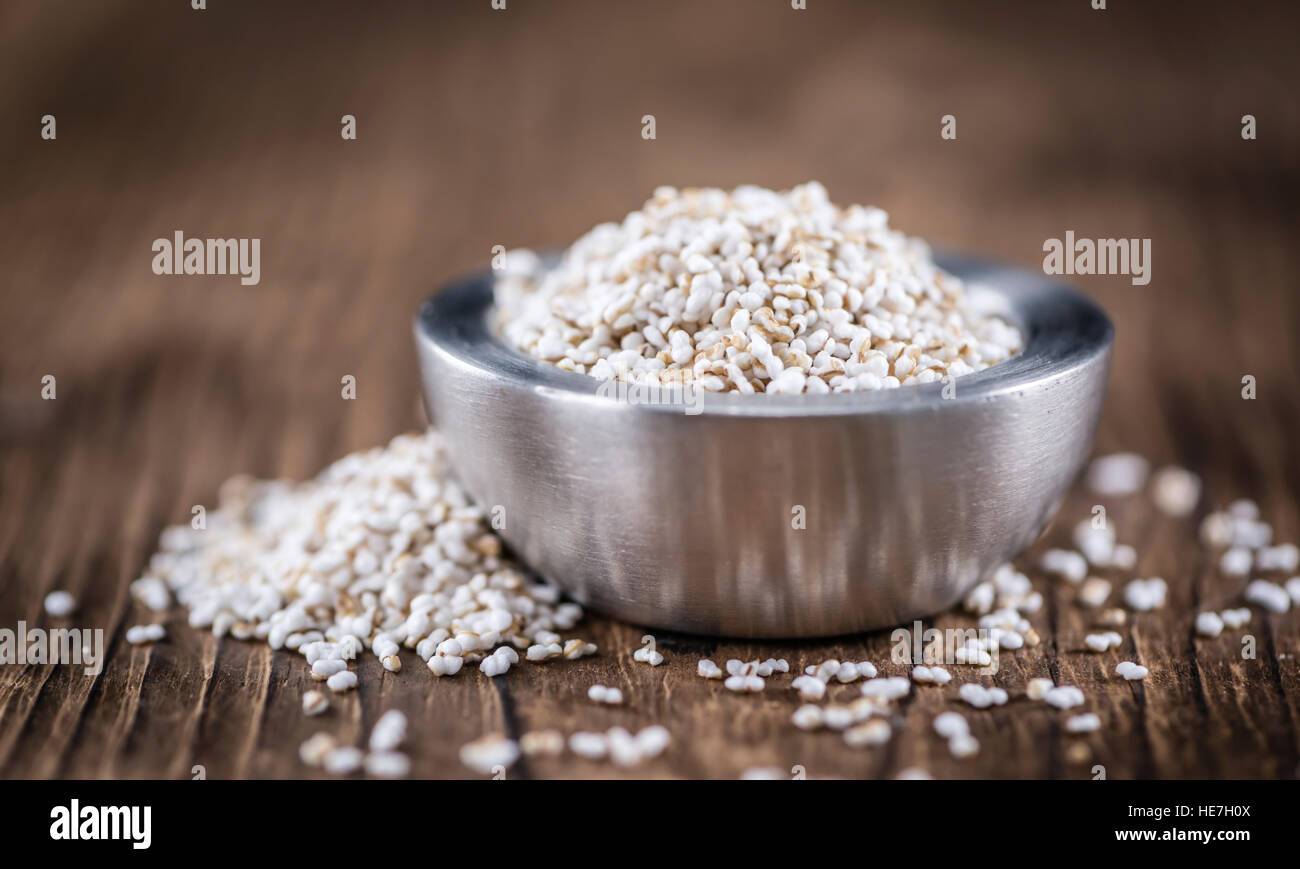 Amaranth (puffed) as detailed close-up shot (selective focus Stock ...