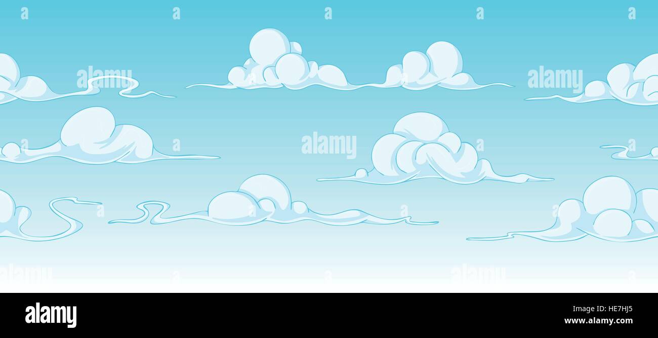 Bright cartoon clouds, continuous background Stock Vector Image & Art ...