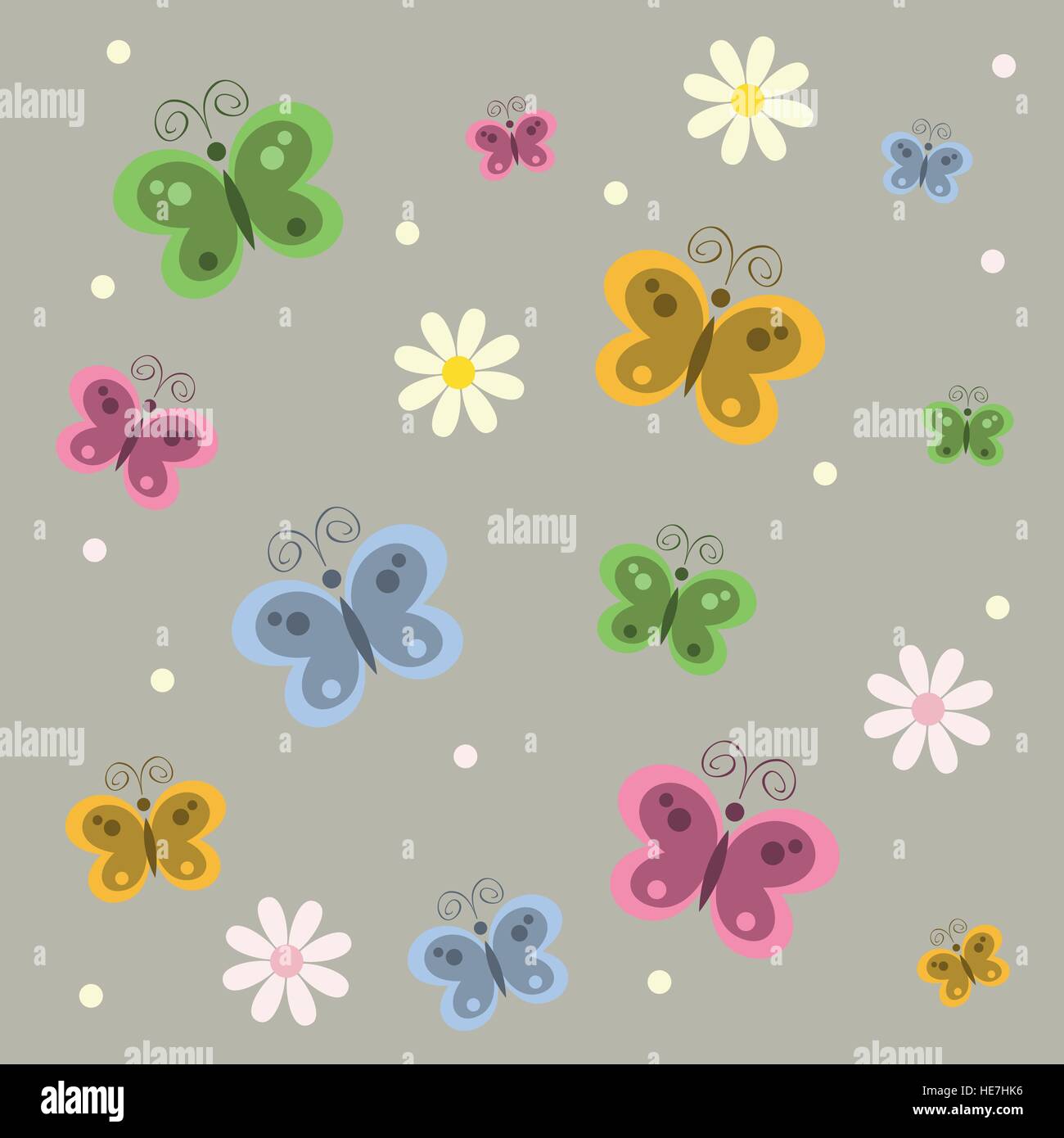 Background - butterfly and flowers Stock Vector Image & Art - Alamy