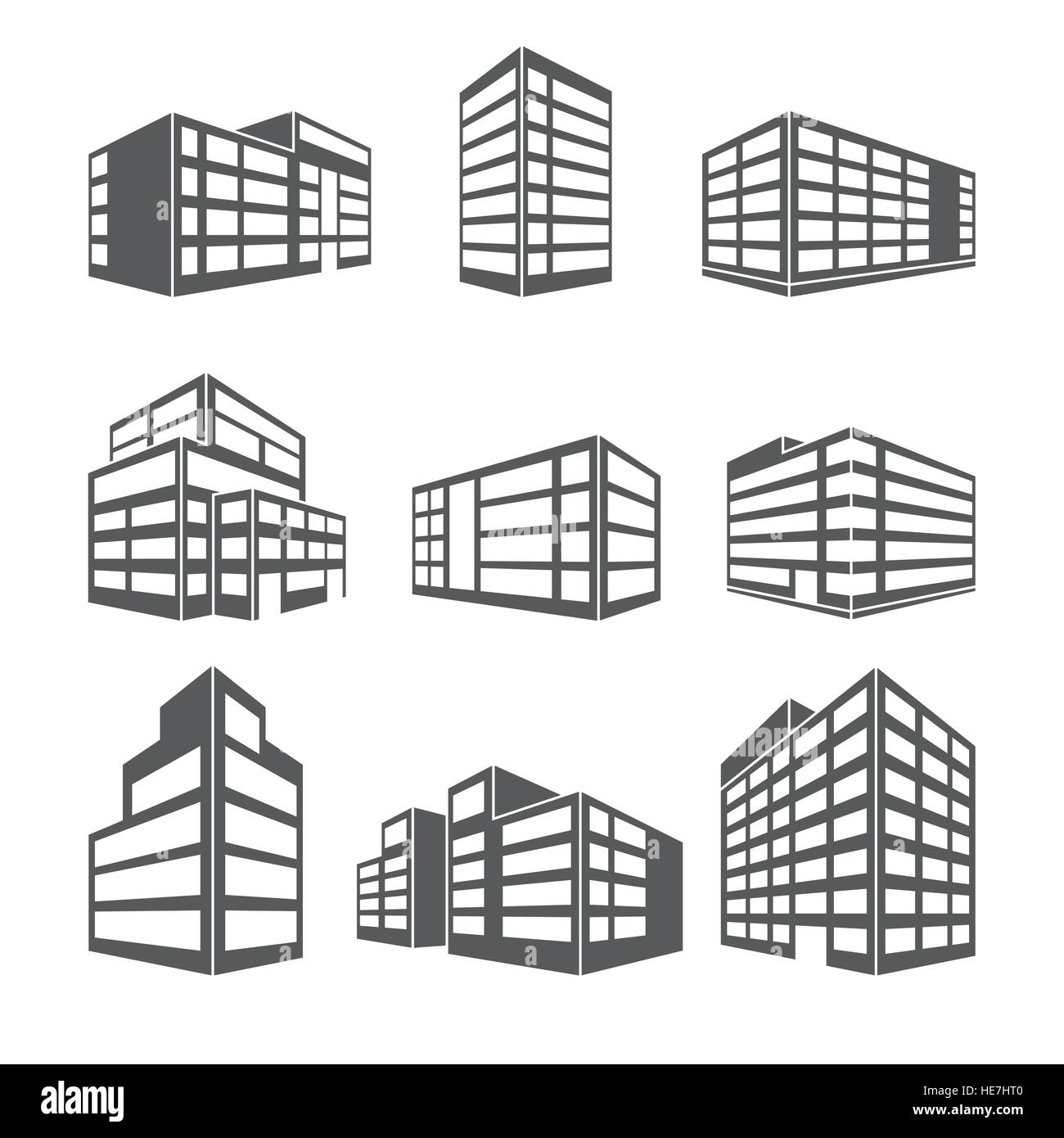 Dimensional building as a design web icons Stock Vector Image & Art - Alamy