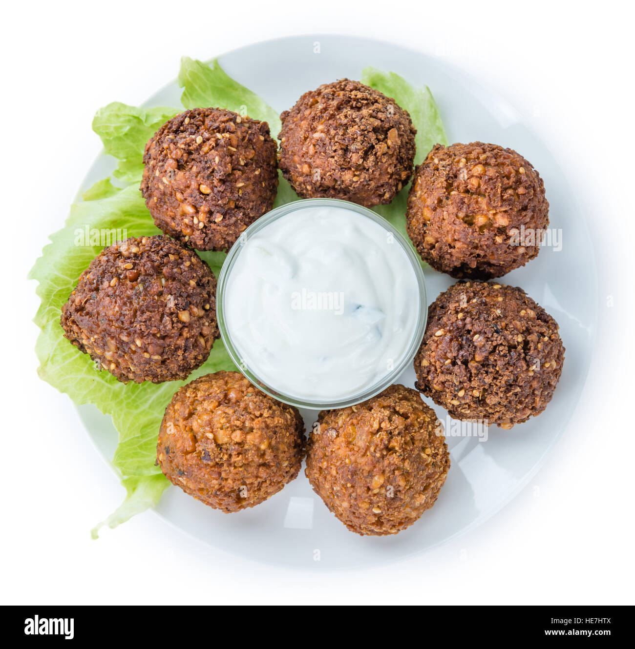Falafel (close-up shot; selective focus) isolated on white background ...
