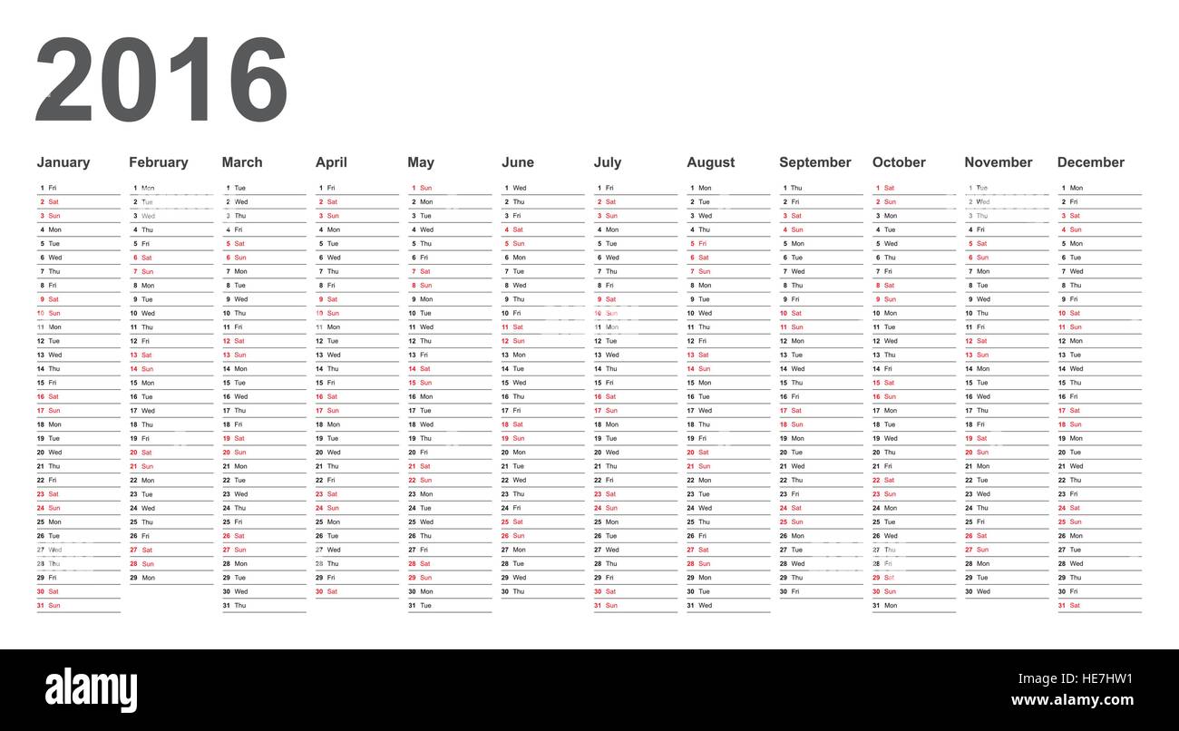 June 2016 Stock Vector Images - Alamy