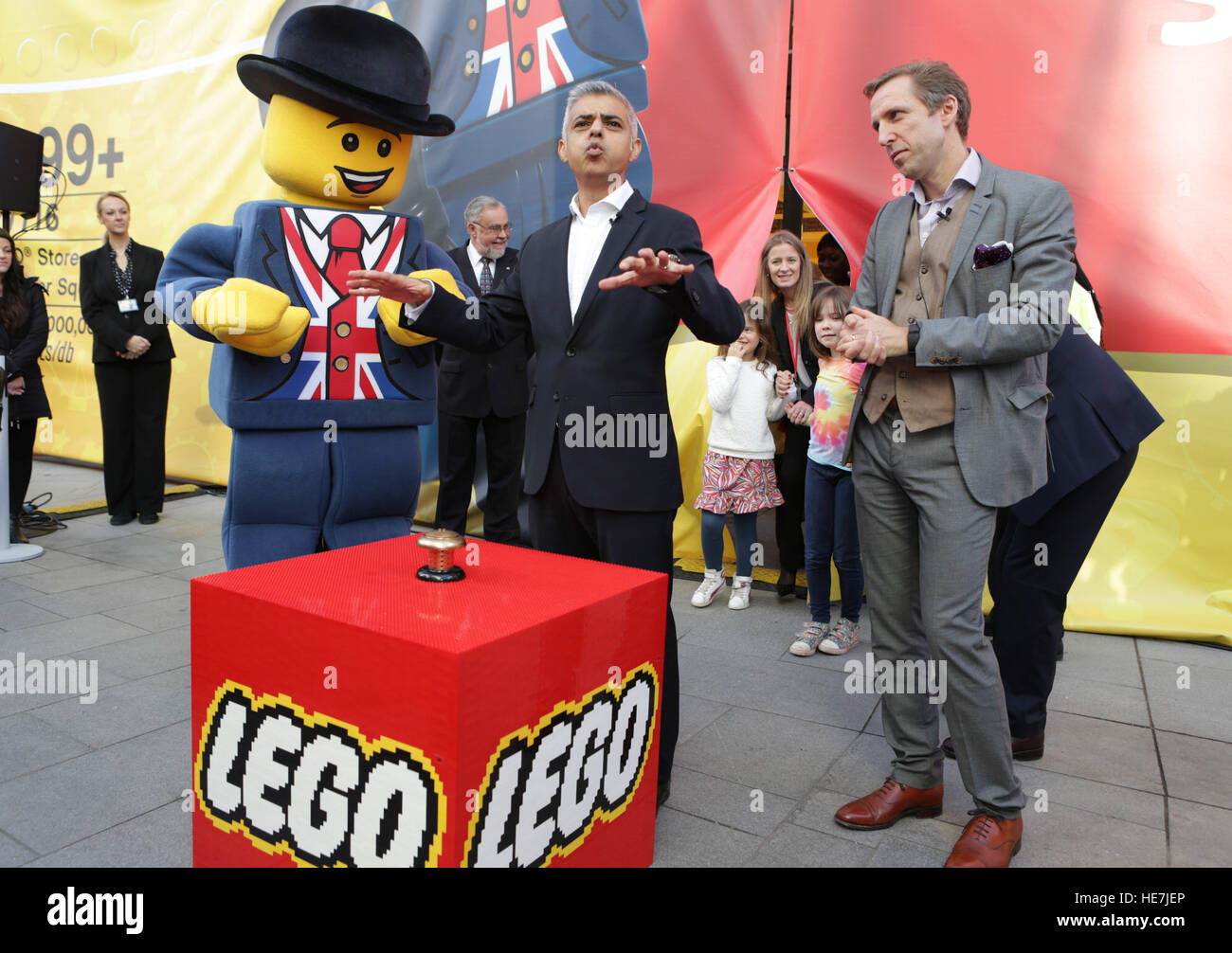 Mayor of London opens world's largest LEGO store Featuring: Sadiq Khan ...