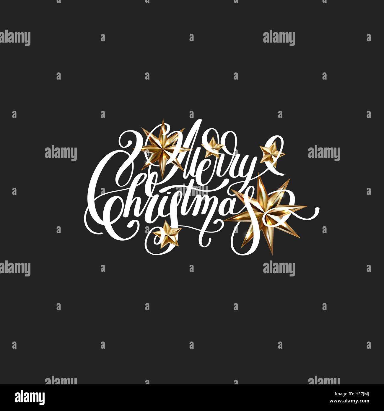 golden stars and handwritten lettering calligraphic inscription Stock ...