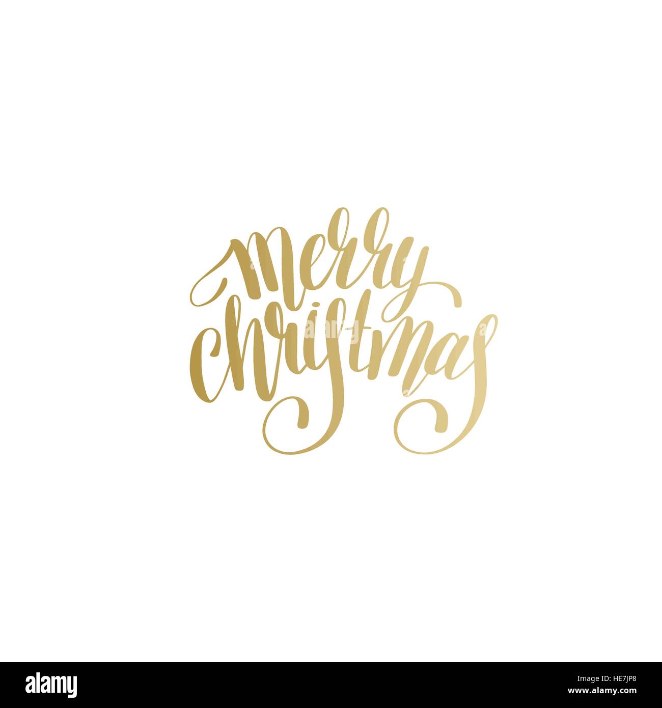merry christmas gold logo handwritten lettering inscription holi Stock ...