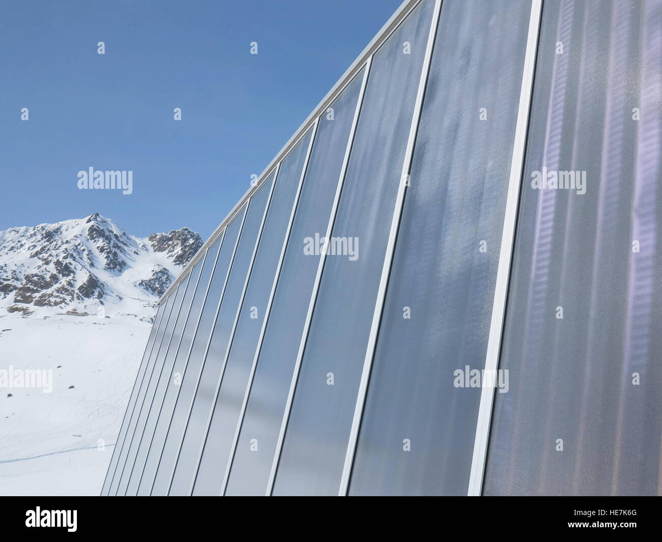 Solar panels in the Alps Stock Photo - Alamy