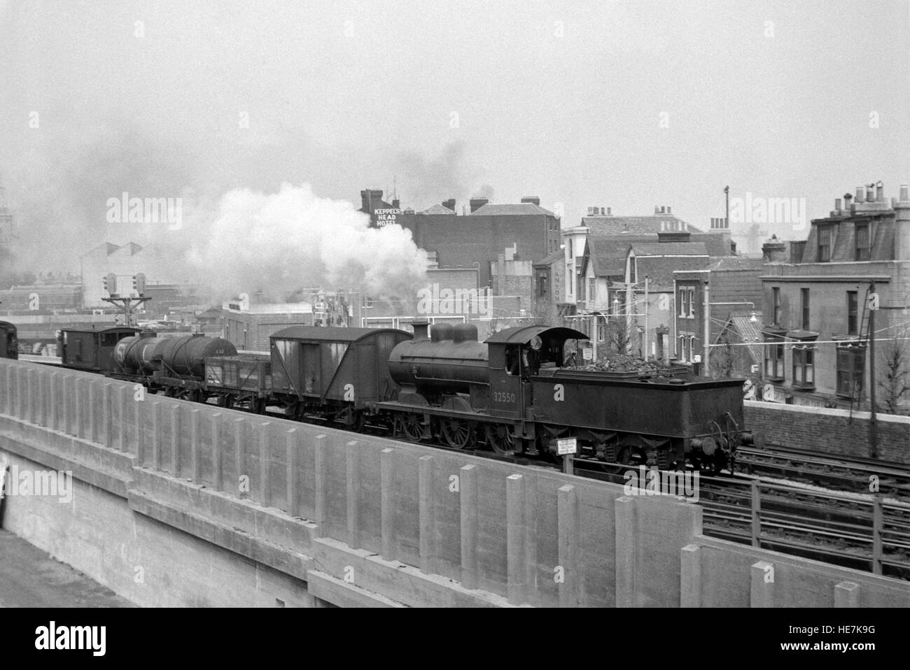 an original british rail steam locomotive in the 1950s portsmouth ...