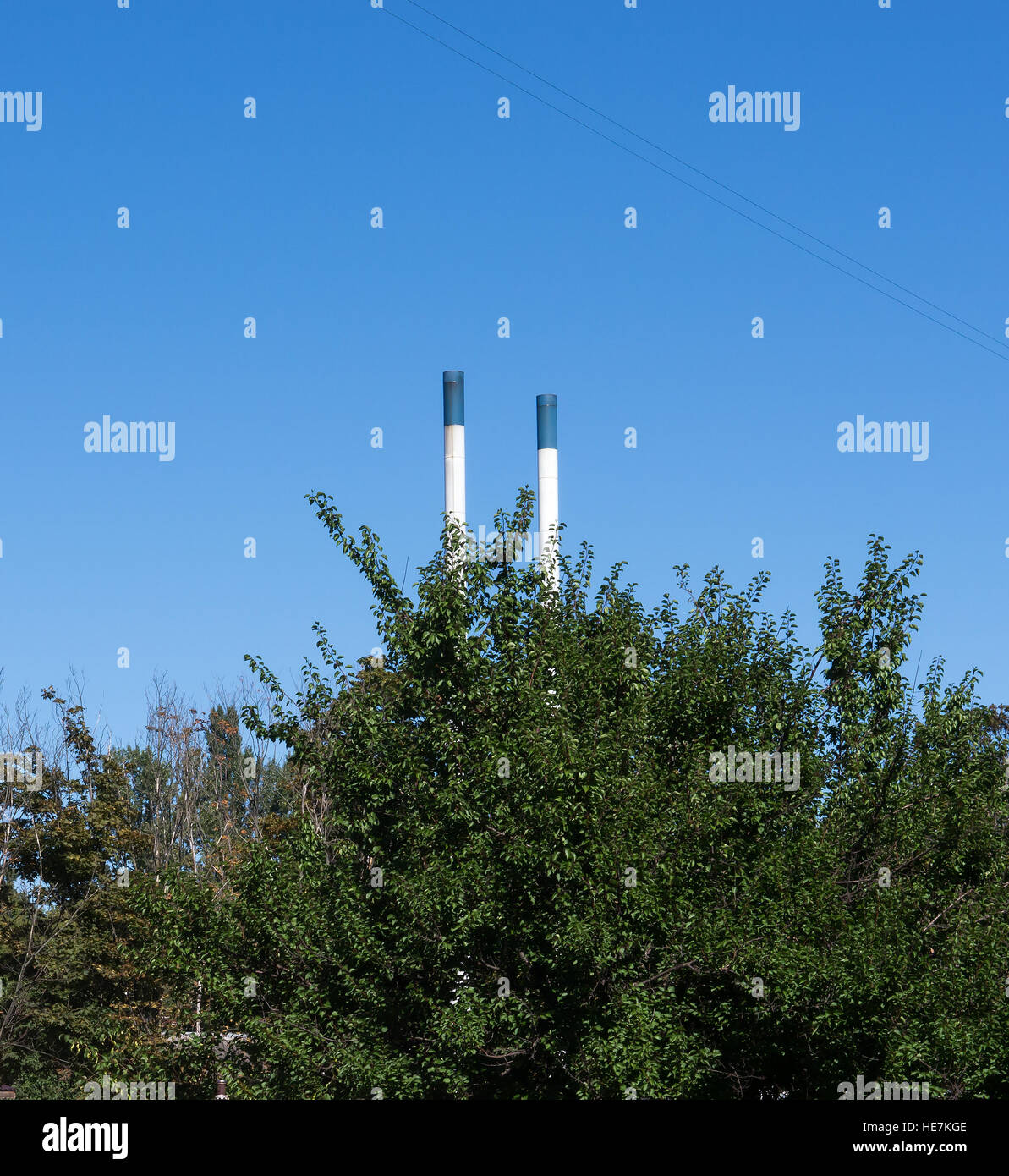 Two brick chimneys hi-res stock photography and images - Alamy