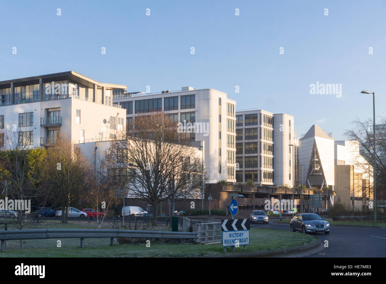 Victory roundabout on a winter's morning, Basingstoke Stock Photo - Alamy