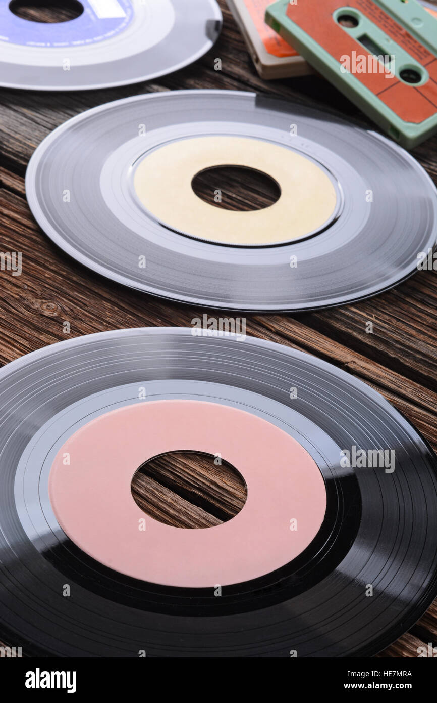 vinyl record on the table Stock Photo - Alamy