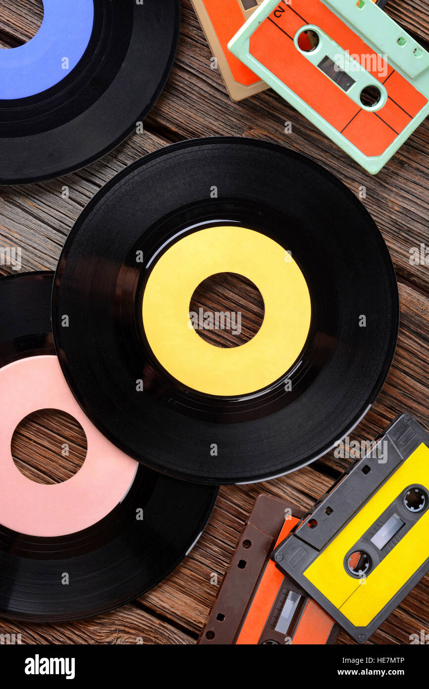 vinyl record on the table Stock Photo - Alamy