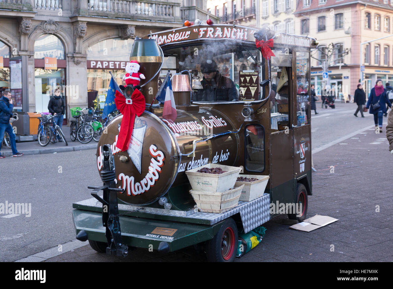 A roasted chestnut stand in Place Broglie, Strasbourg Stock Photo - Alamy