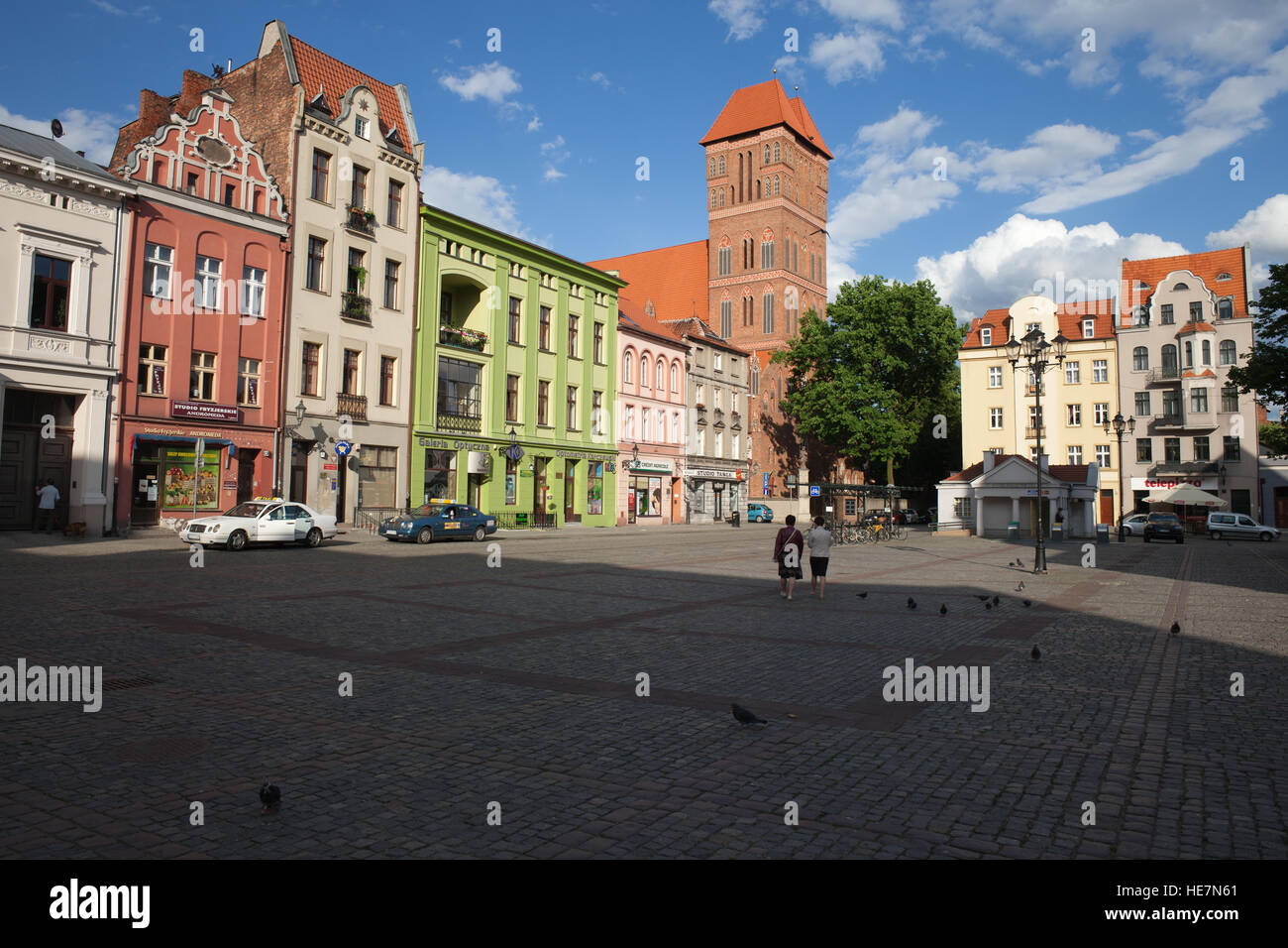 New Town Square (Polish: Rynek Nowomiejski) in Torun, Poland, Church of ...