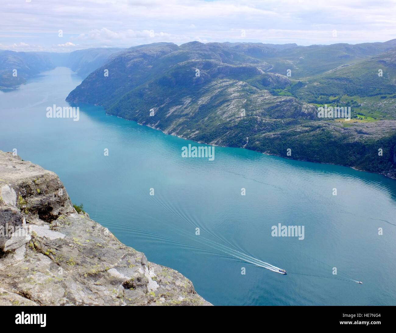Fjord view from the Pulpit Rock, Norway Stock Photo - Alamy