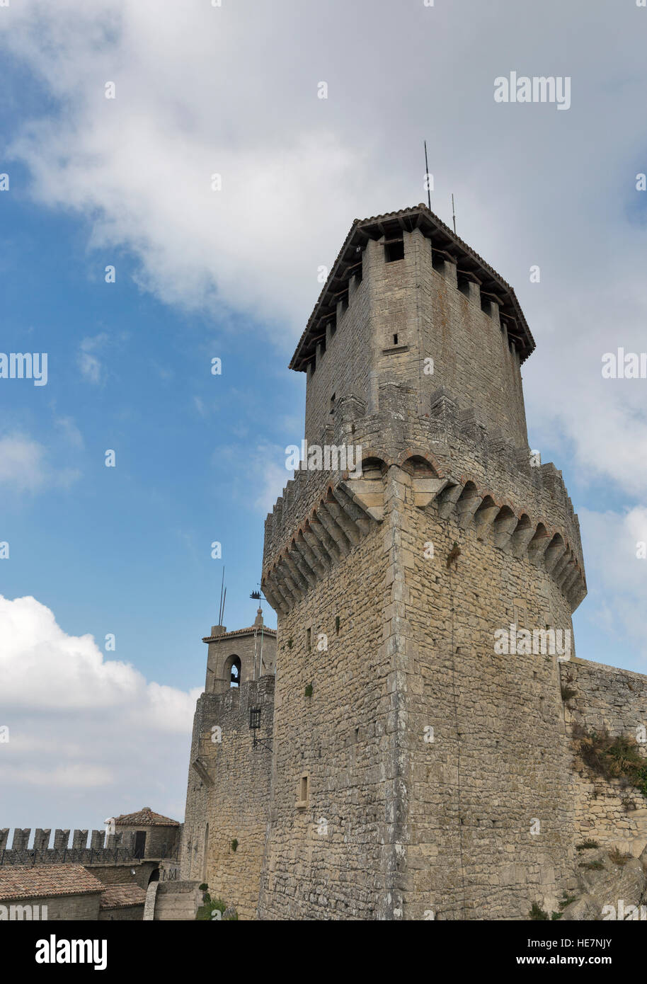 Guaita tower, oldest and most famous tower in San Marino castle Stock ...