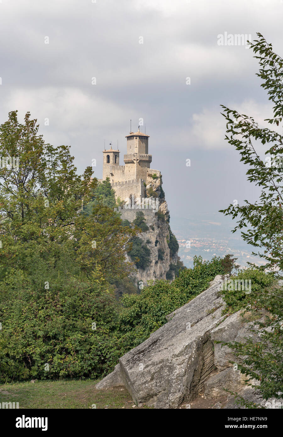 Guaita tower, oldest and most famous tower in San Marino castle Stock ...